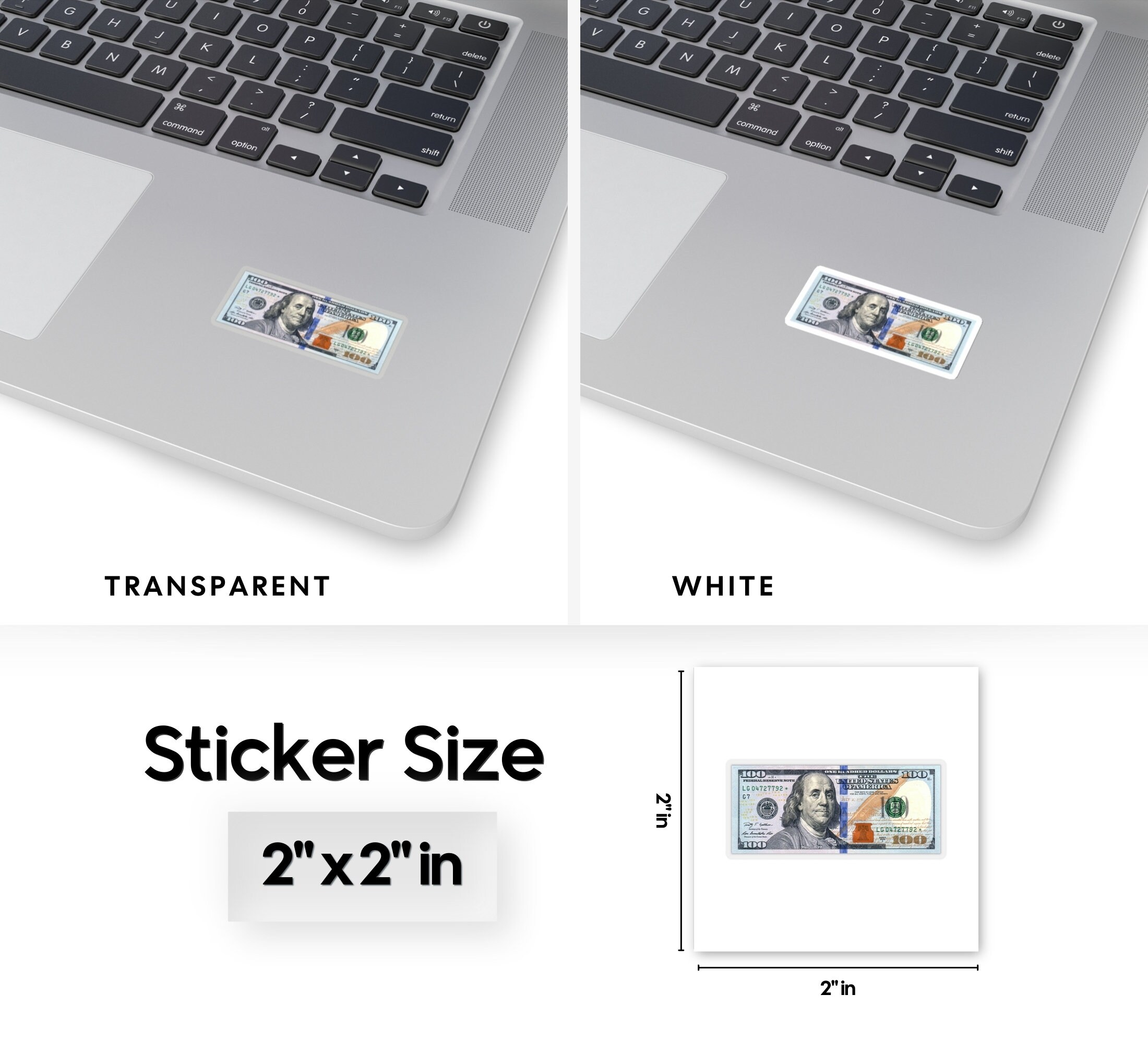 US Hundred Dollar Bill Money Sticker Premium Vinyl Kiss-cut Sticker - Etsy