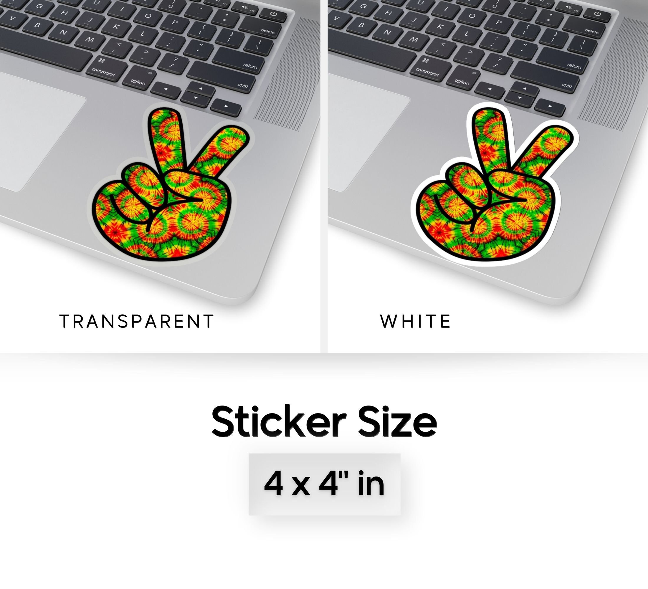 Peace Sign Hand Rasta Tiedye Kiss-cut Sticker - Etsy