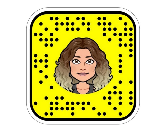 Custom Snapchat Bitmoji Snapcode QR Scan Stickers Premium Vinyl Kiss ...