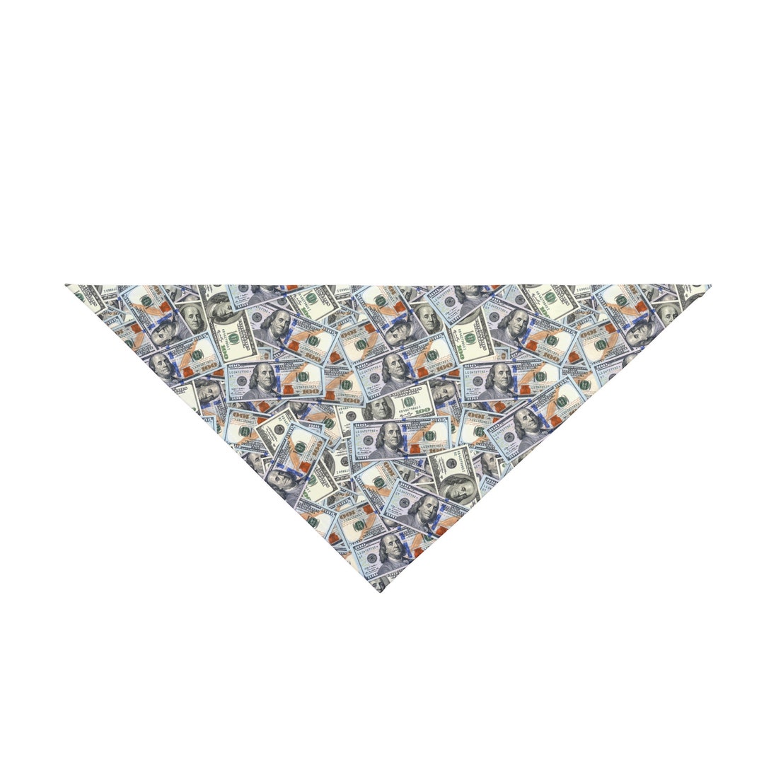 Hundred Dollar Bills Money Dog Bandana - All Over Print Sublimation Pet ...
