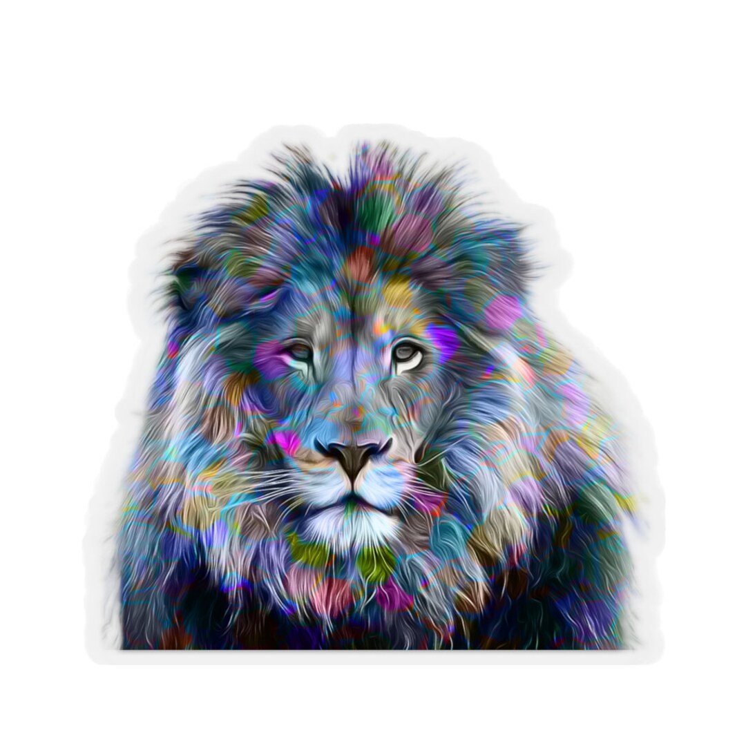 Trippy Lion Vibe Kiss-cut Sticker - Etsy