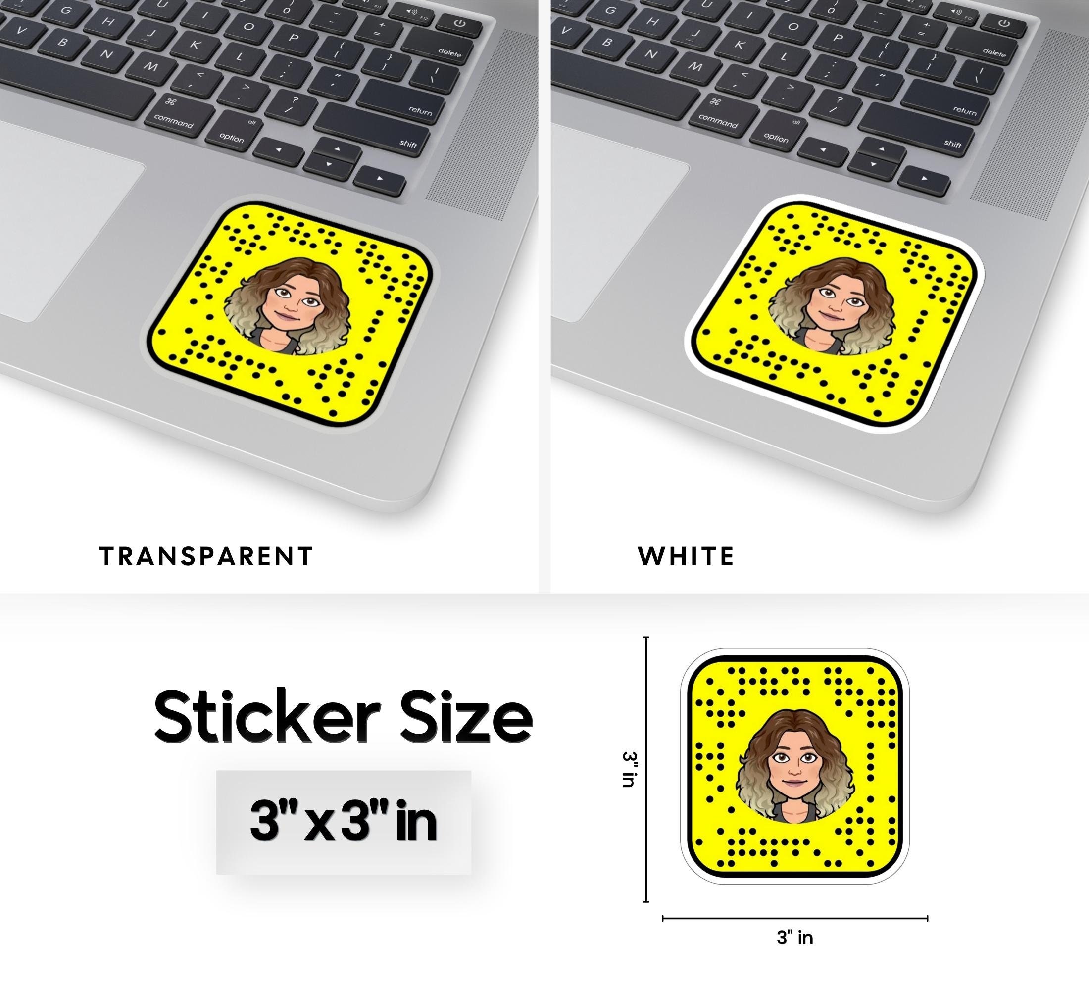 Custom Snapchat Bitmoji Snapcode QR Scan Sticker - Etsy