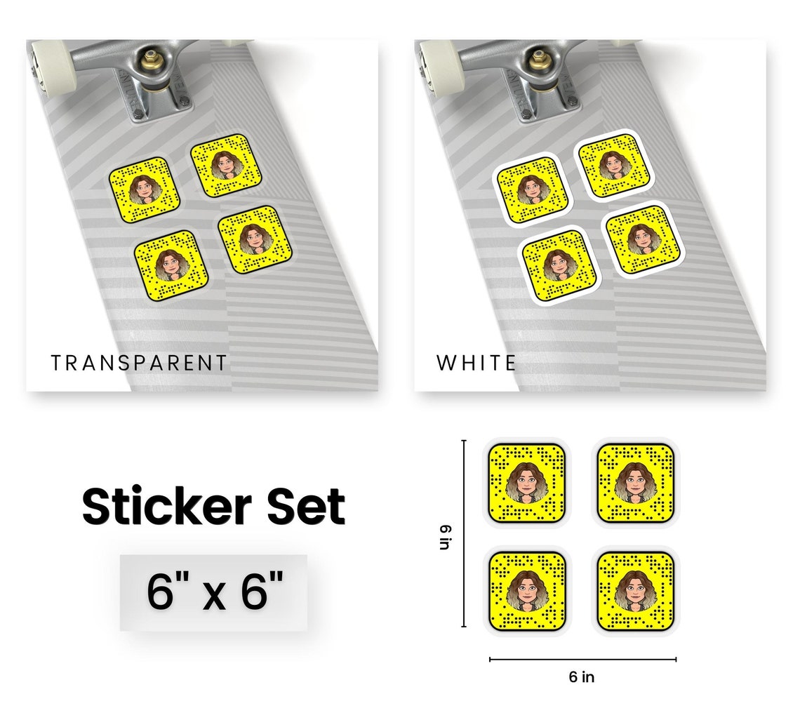 Custom Snapchat Bitmoji Snapcode QR Scan Stickers - Premium Vinyl Kiss ...