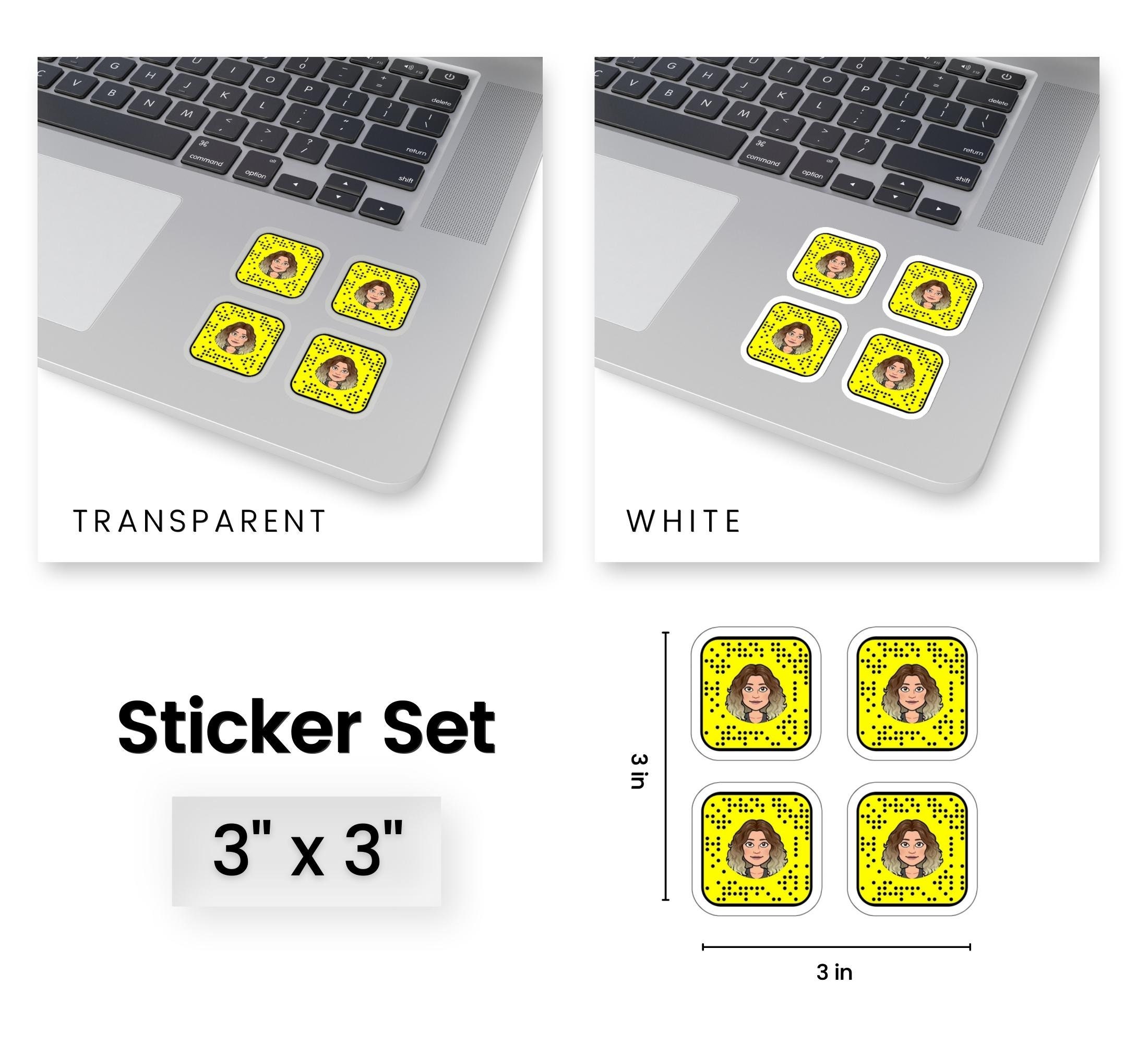 Custom Snapchat Bitmoji Snapcode QR Scan Stickers - Premium Vinyl Kiss ...
