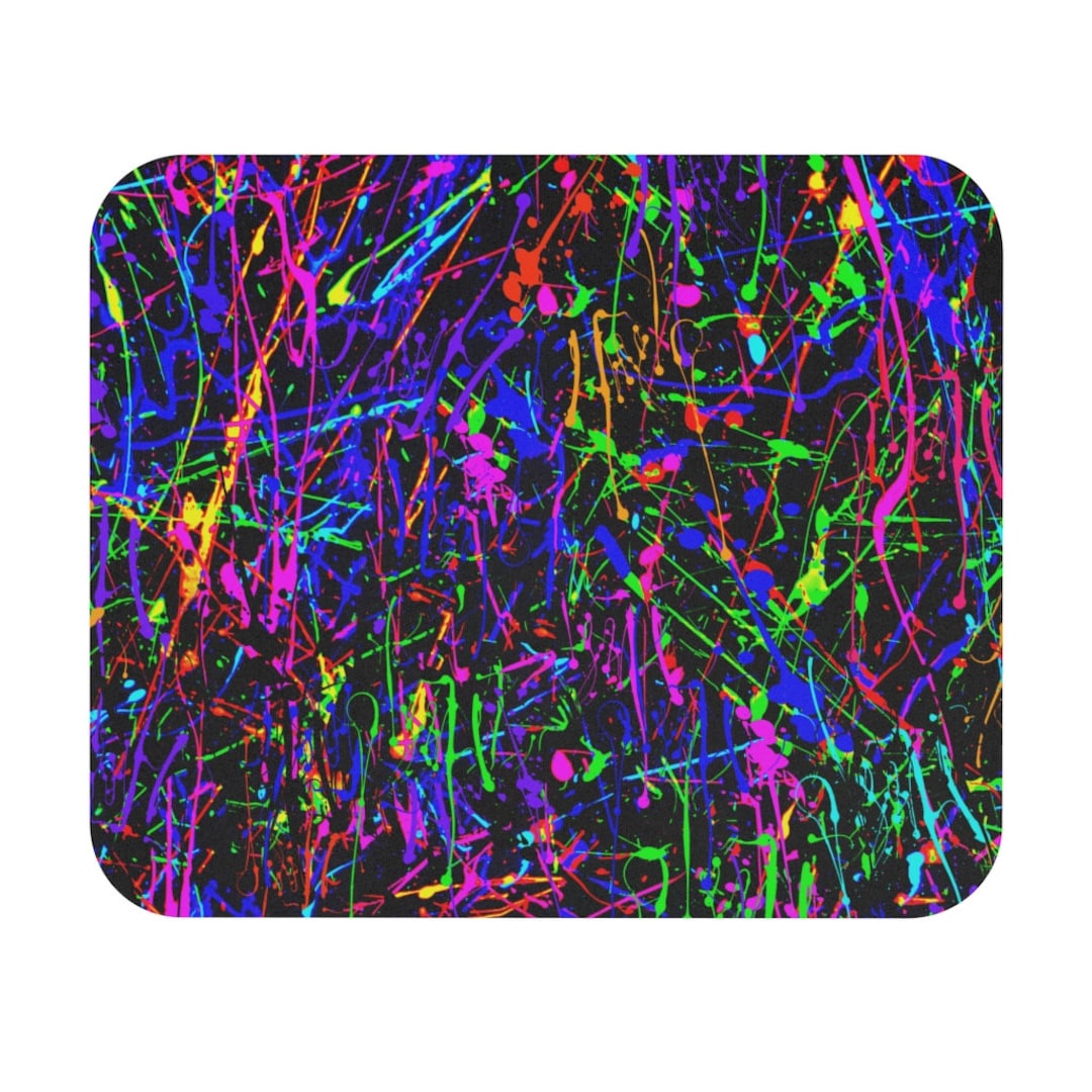 Neon Paint Splatter Mousepad - Etsy