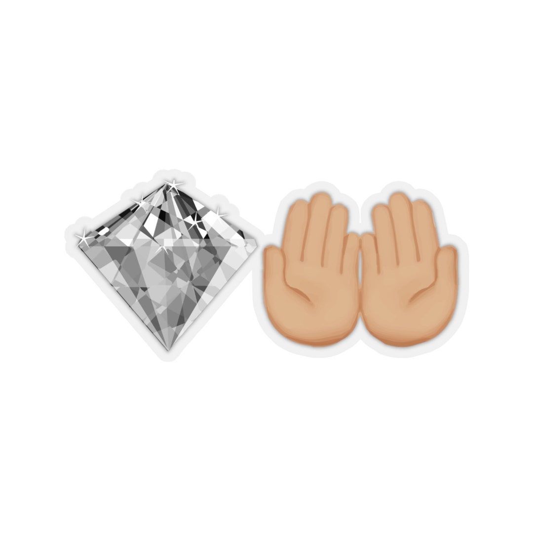Diamond Hands Emoji Kiss-cut Sticker - Etsy