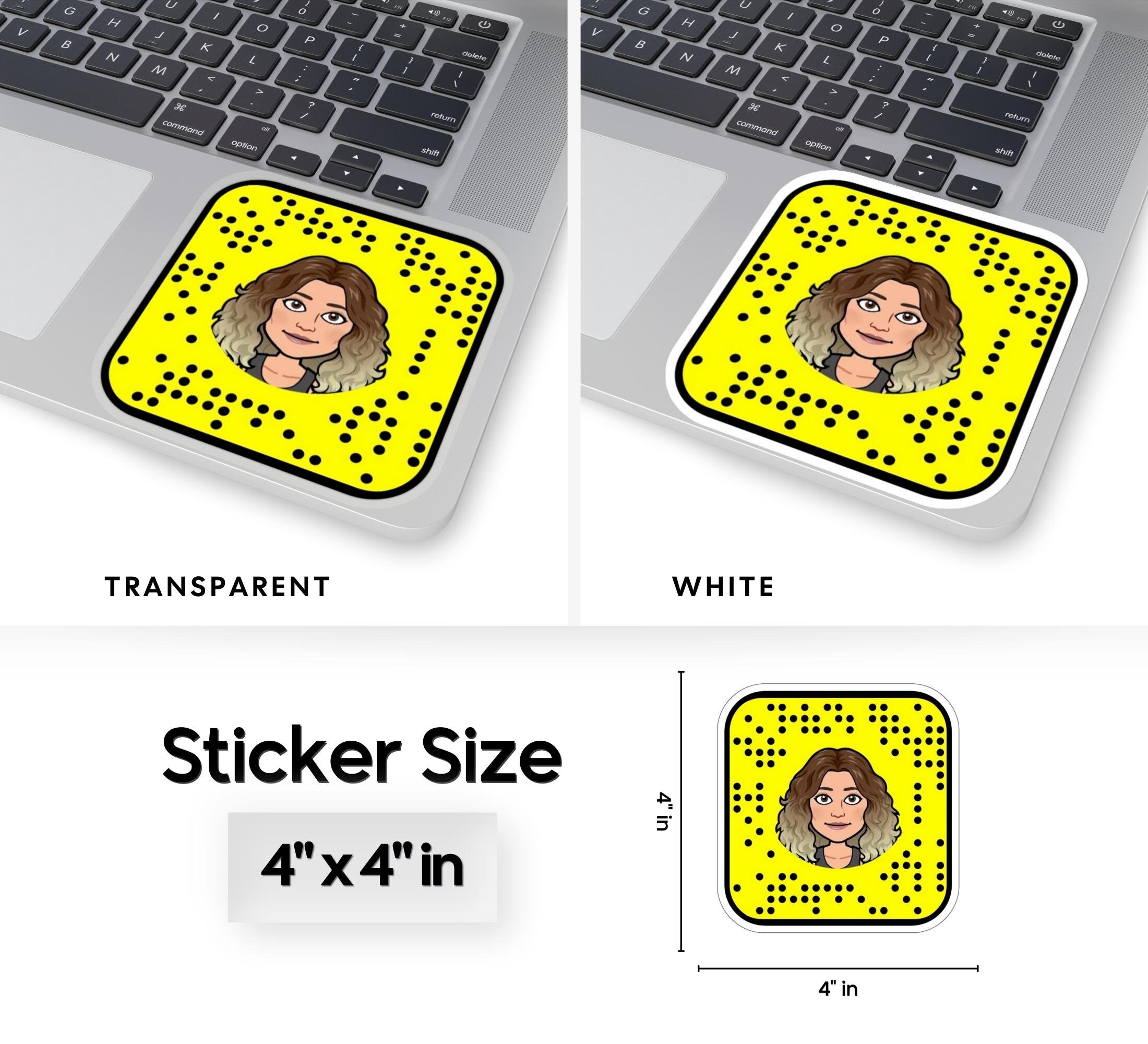 Custom Snapchat Bitmoji Snapcode QR Scan Sticker - Etsy
