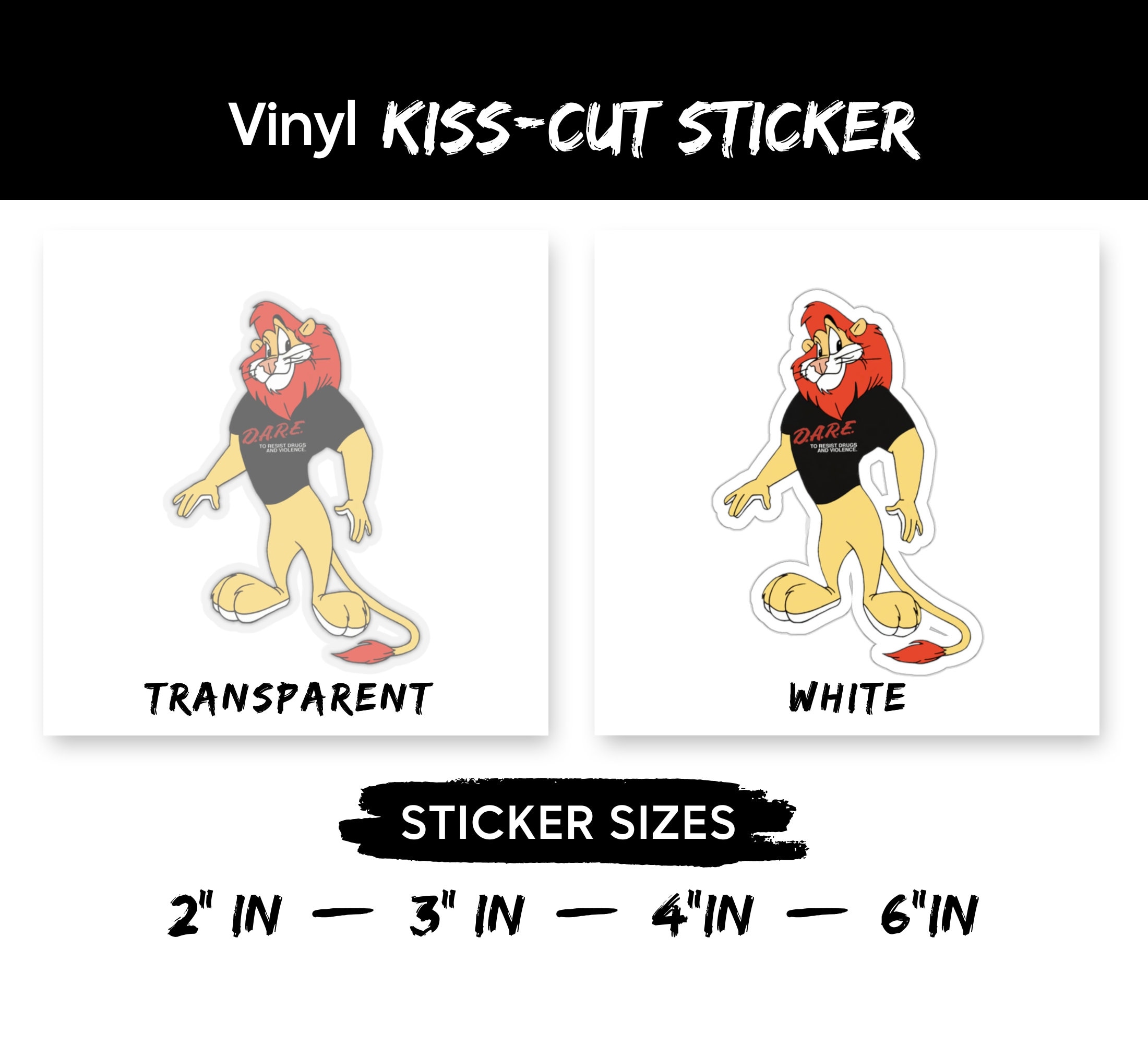 Daren the Lion DARE Program Mascot Kiss-cut Sticker - Etsy