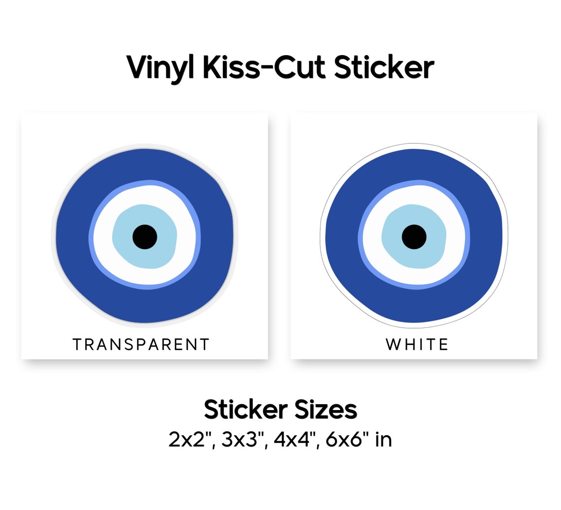 Greek Evil Eye Kiss-cut Sticker - Etsy