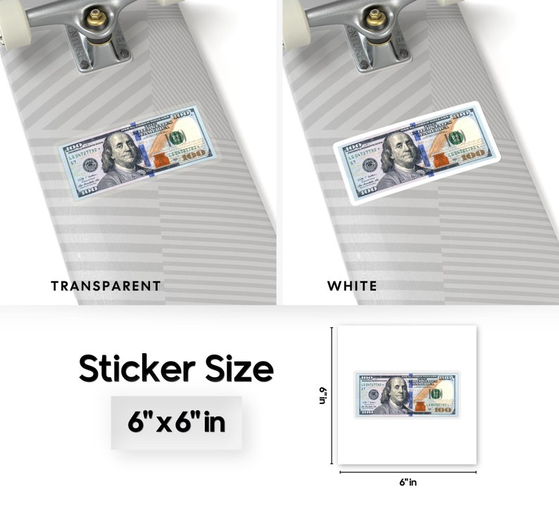US Hundred Dollar Bill Money Sticker Premium Vinyl Kiss-cut Sticker - Etsy