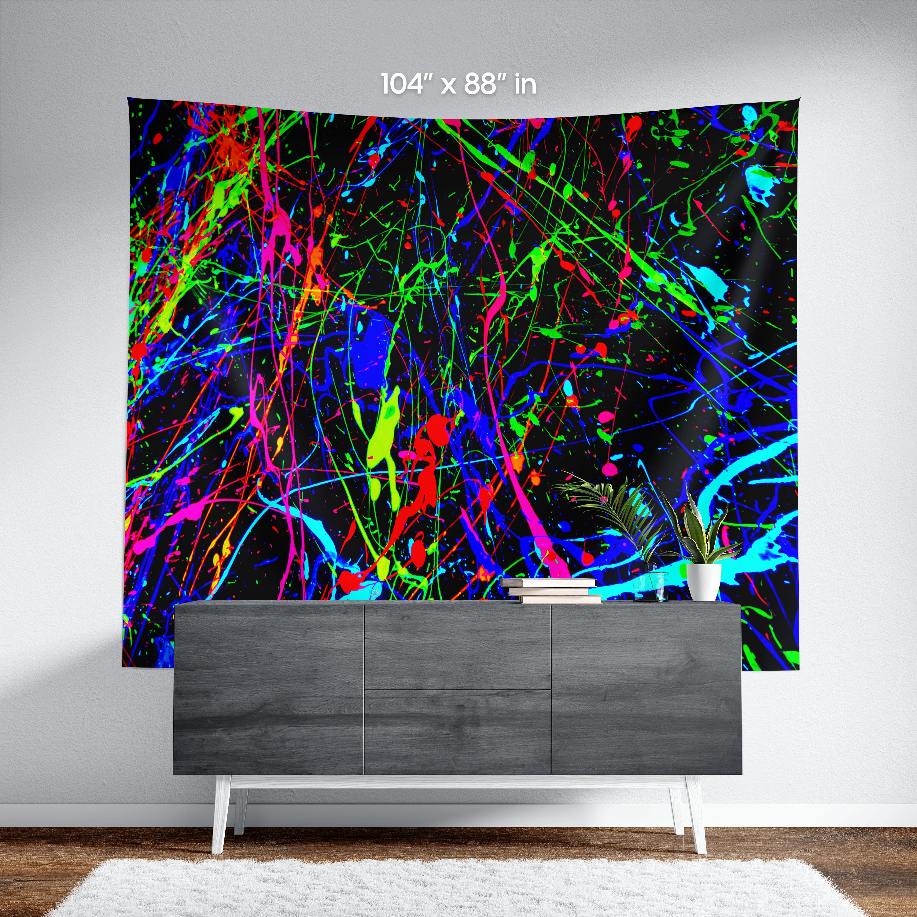 Neon Paint Splatter Wall Tapestry - Etsy