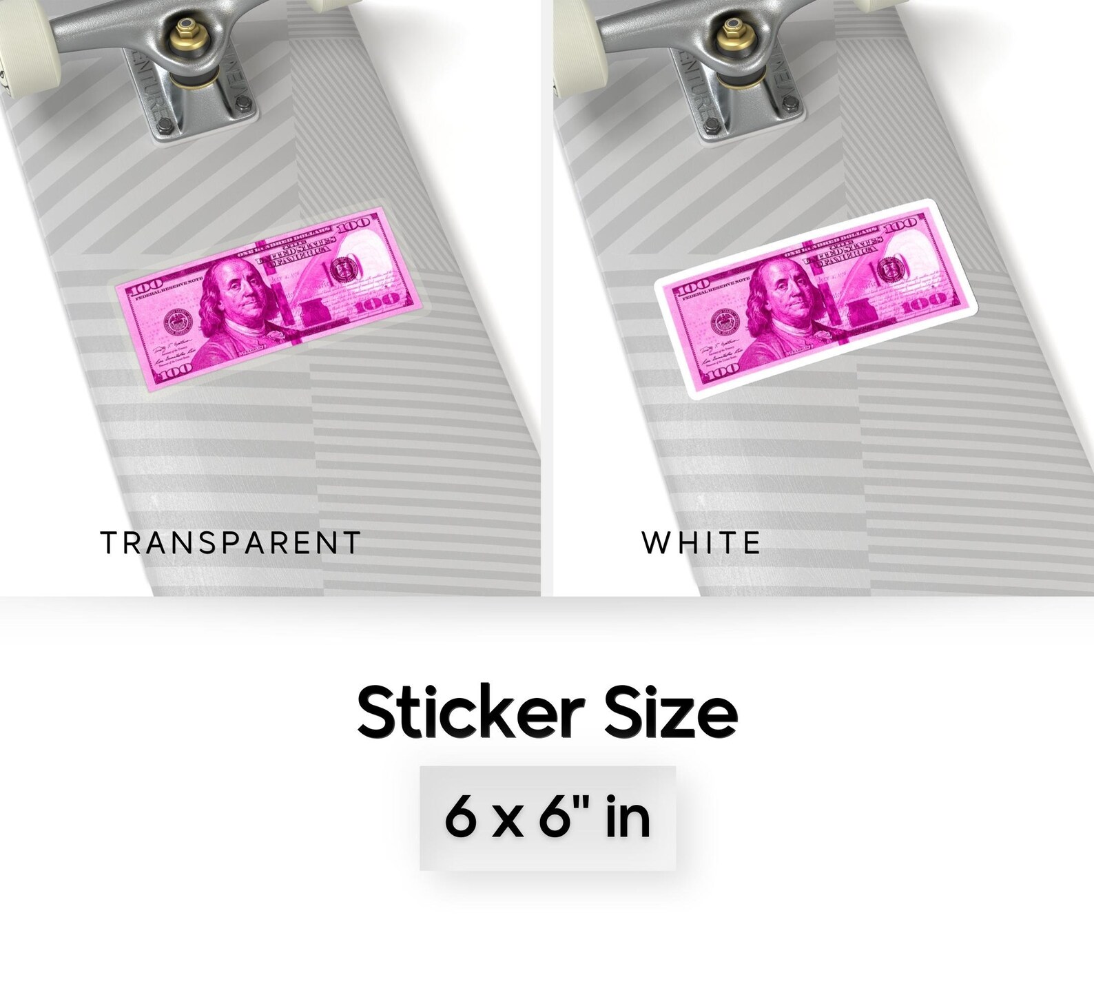 Pink 100 Dollar Bill Money Sticker Premium Vinyl Kiss-cut - Etsy