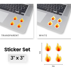 Flame Emoji Sticker Sheet - Mini Fire Emoji Kiss-cut Stickers - Etsy