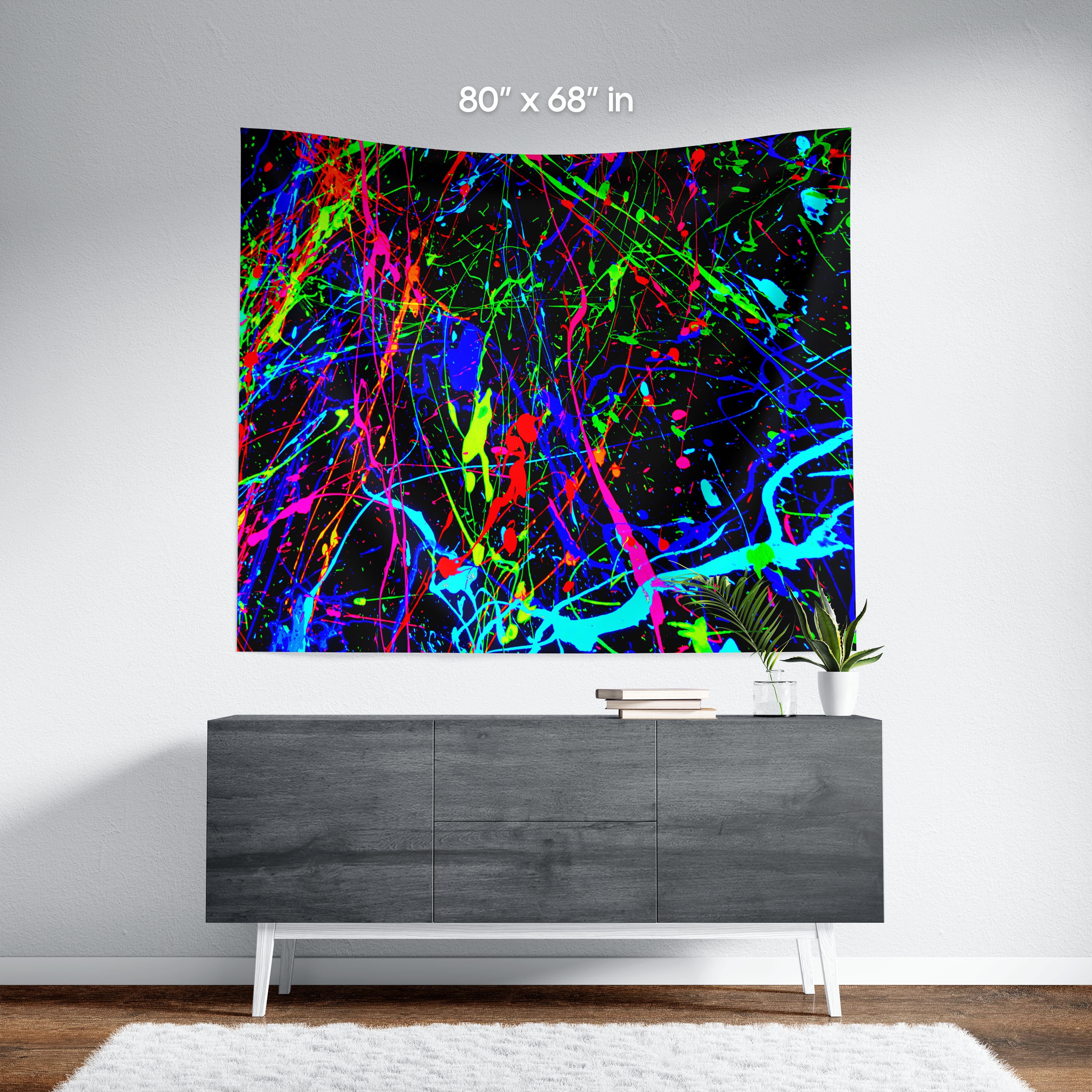 Neon Paint Splatter Wall Tapestry - Etsy