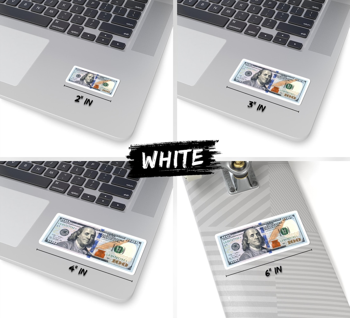 US Hundred Dollar Bill Money Sticker - Premium Vinyl Kiss-cut Sticker ...