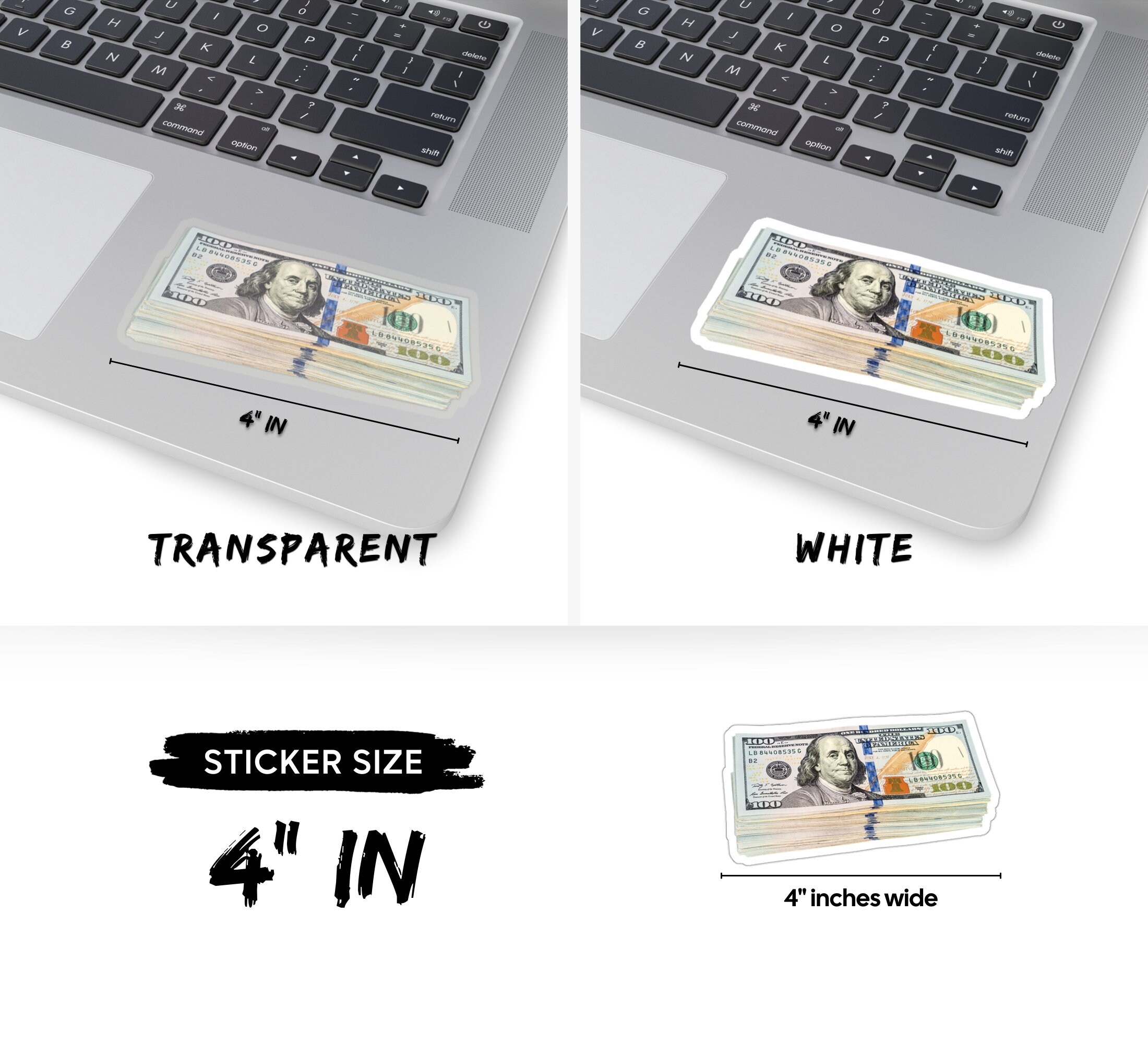 Stack of Hundred Dollar Bills Money Sticker - Etsy