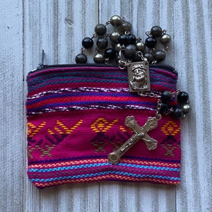 Colorful Small Guatemalan Mayan Bird Zippered Rosary Pouch/coin Purse ...
