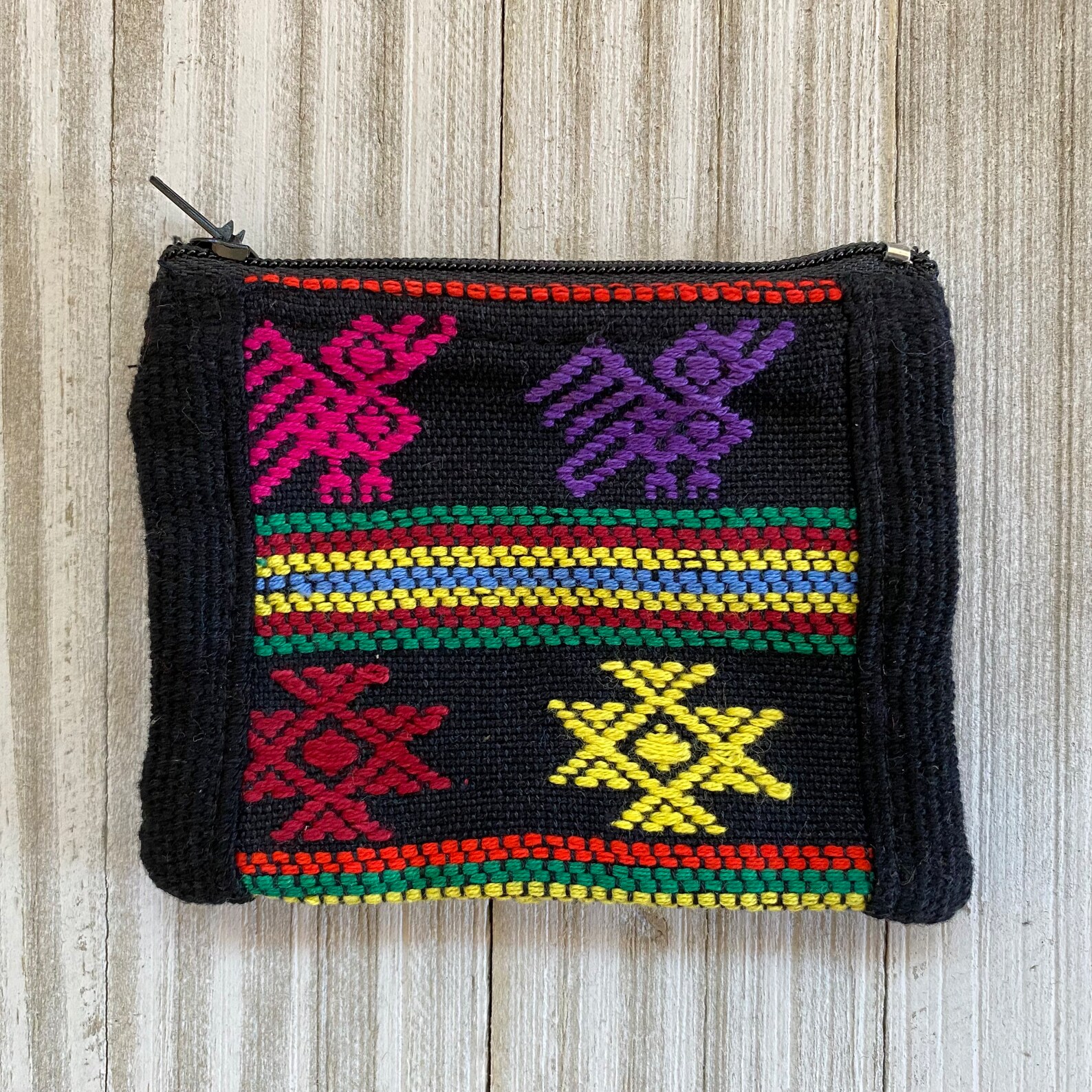 Colorful Small Guatemalan Mayan Bird Zippered Rosary Pouch/coin Purse ...