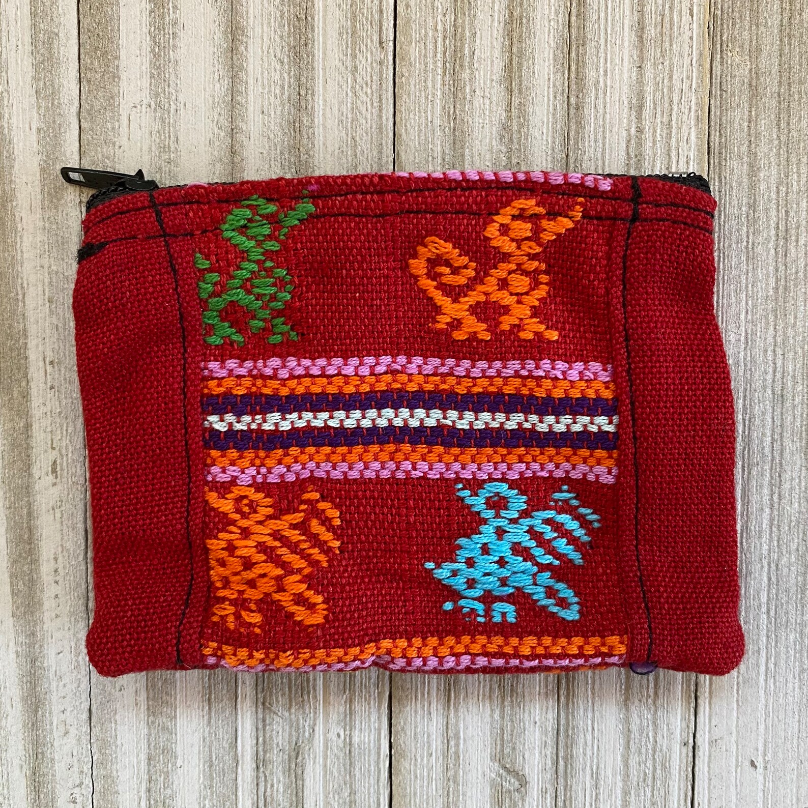 Colorful Small Guatemalan Mayan Bird Zippered Rosary Pouch/coin Purse ...