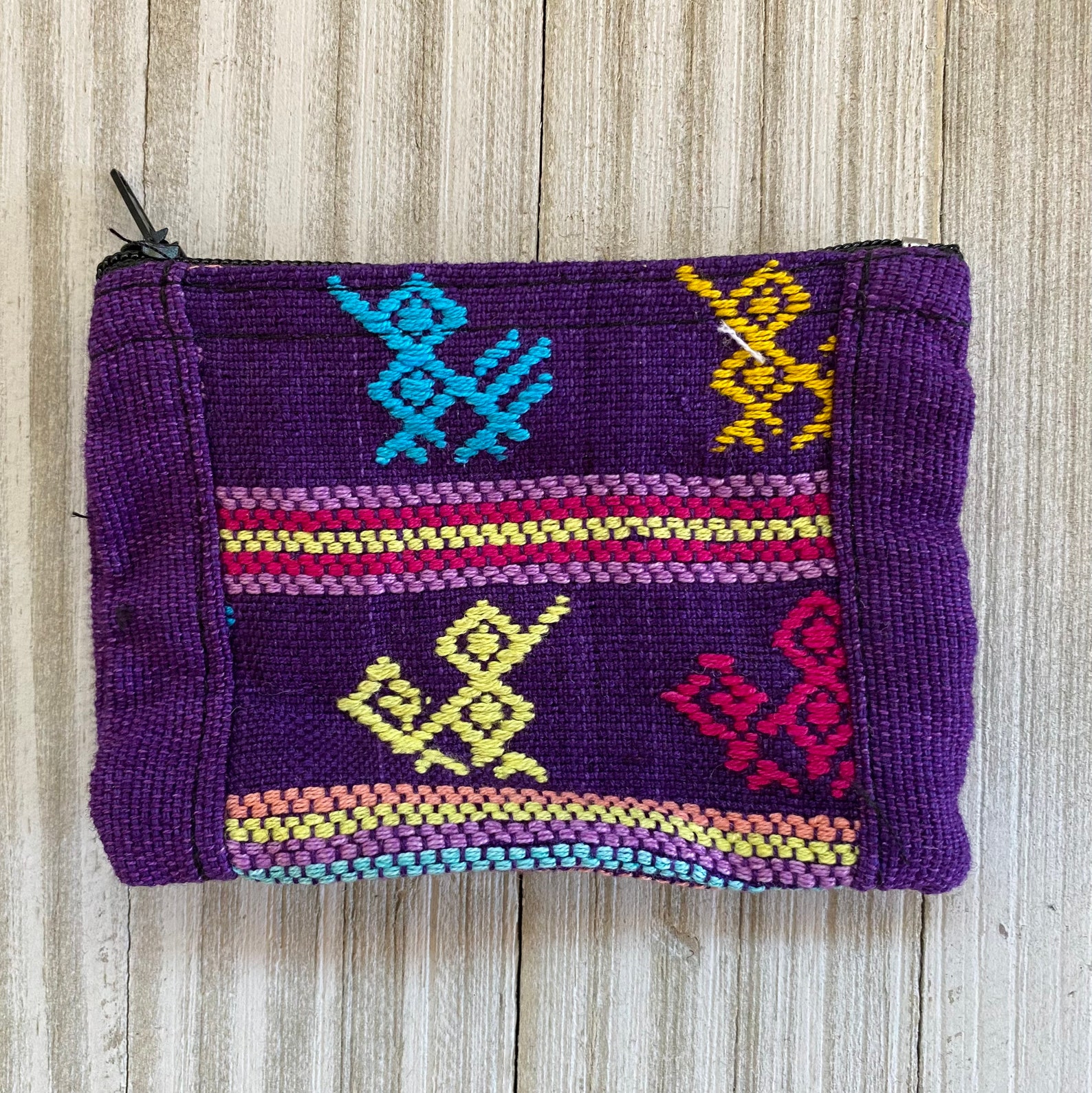 Colorful Small Guatemalan Mayan Bird Zippered Rosary Pouch/coin Purse ...
