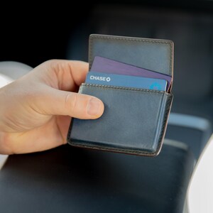 Full Grain Leather Card Holder, Italian Leather Cardcase, Minimalist ...