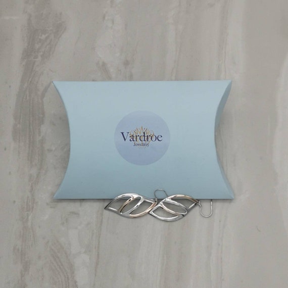 Silver( 925) and Gilt Open Leaf Design Earrings - Gem