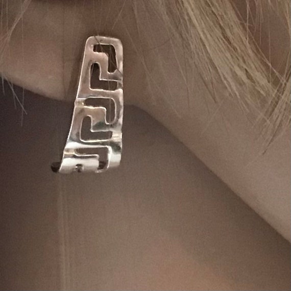 Greek Key, Infinity Symbol,Silver 925 Vintage Earring… - Gem