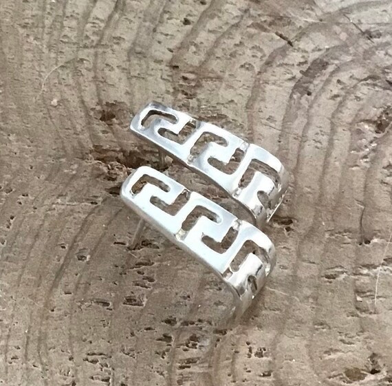 Greek Key, Infinity Symbol,Silver 925 Vintage Earring… - Gem