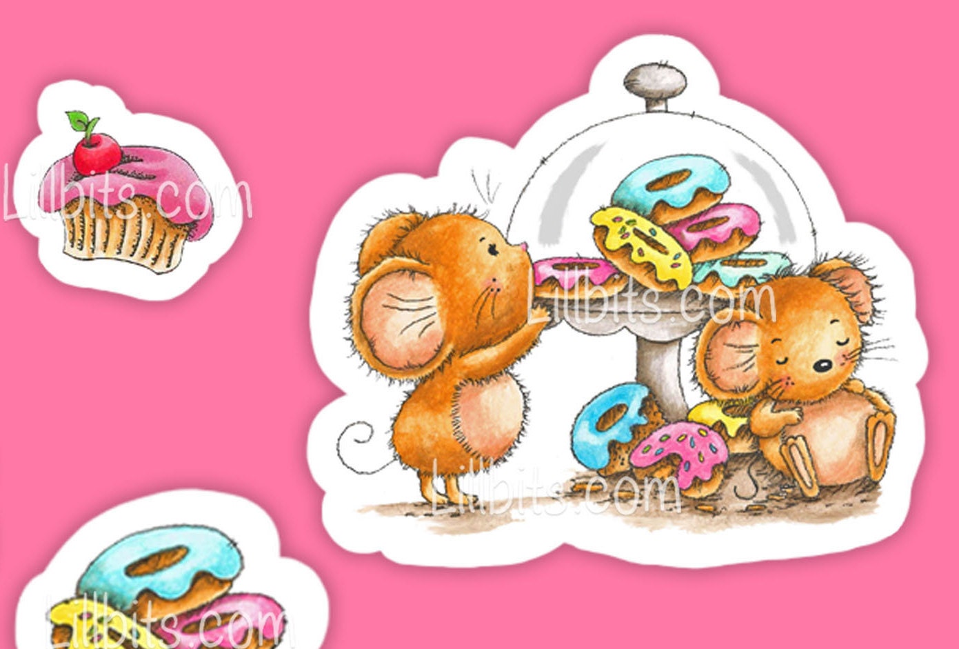Cute Sticker Sets Little Cupcake Stickers Cupcake Mice | Etsy UK