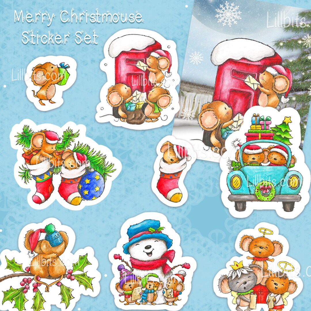 Merry Christmouse Sticker Collection - Lillbits - Sticker Sets - Gloss ...