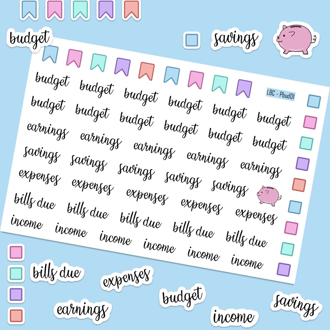 Planner Stickers Budget Planner Stickers Expenses and - Etsy