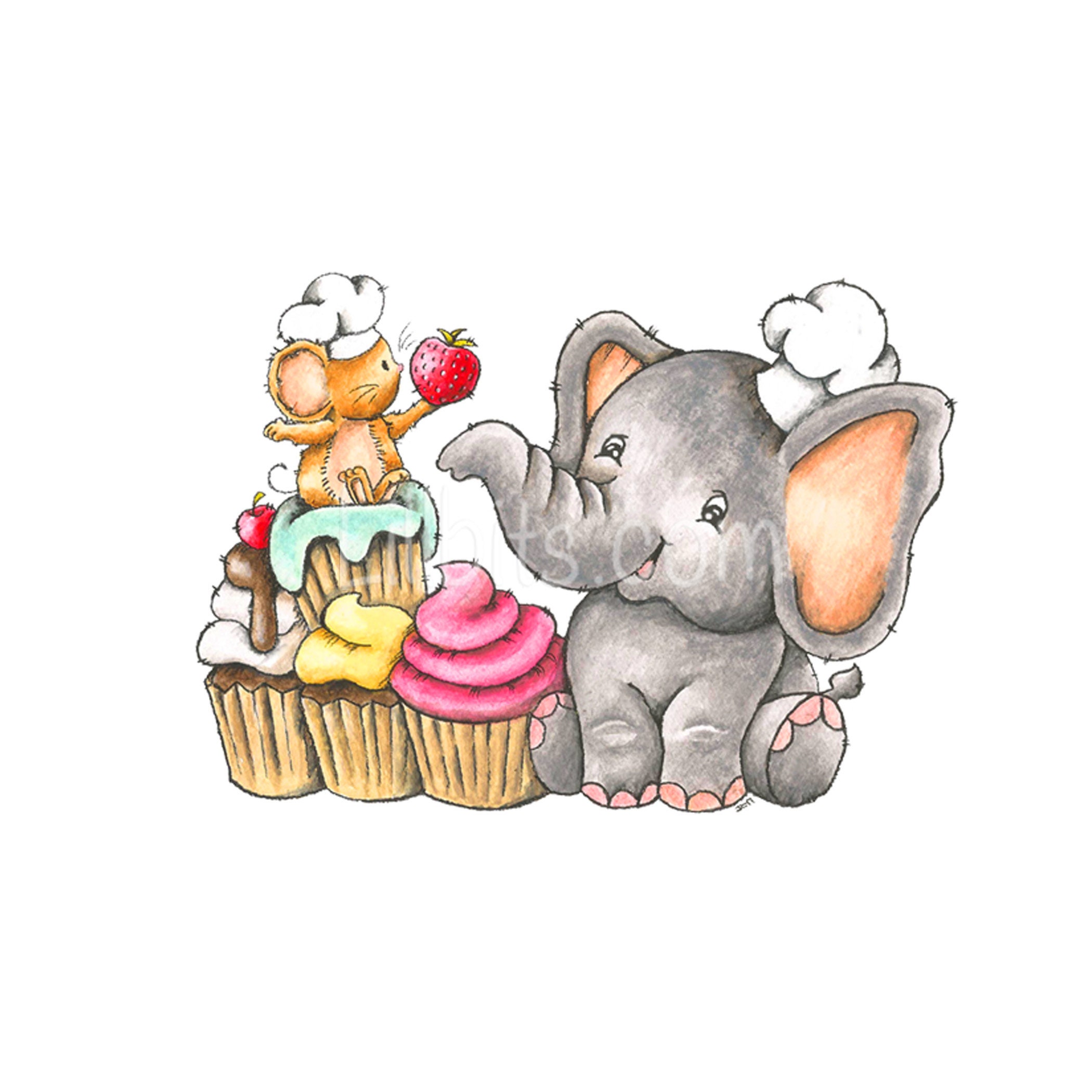 Cute Sticker Sheet Little Ellie Stickers Set 2 Elephant | Etsy