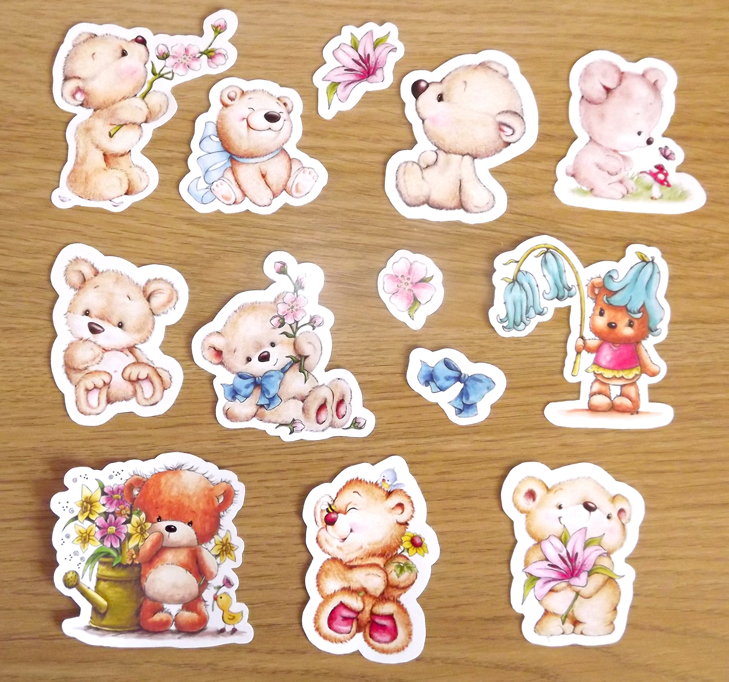Cute Teddy Sticker Set Lillbits Teddies Die Cuts Cute - Etsy