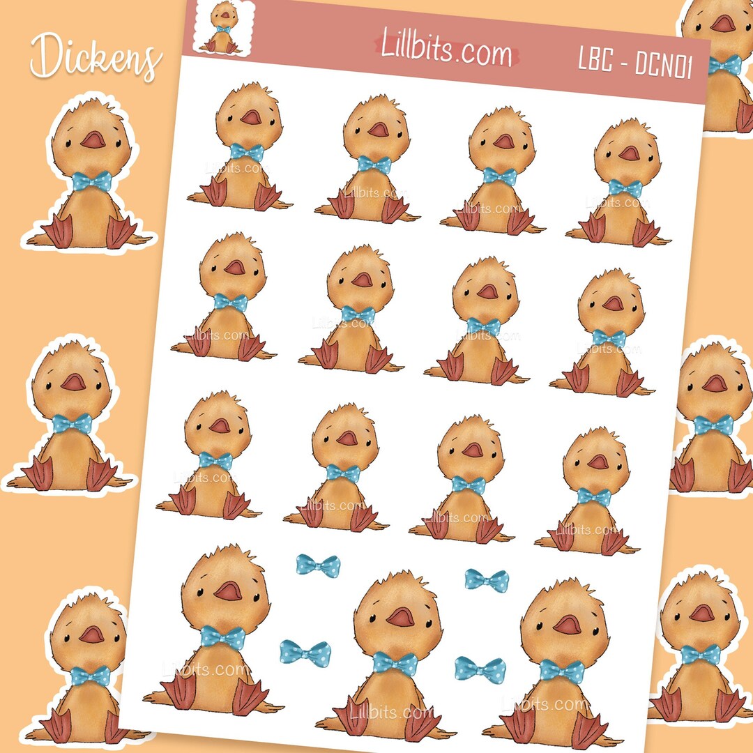 Dickens - Lilbits Creations - Dickens the Duck Sticker Sheet - Cute ...