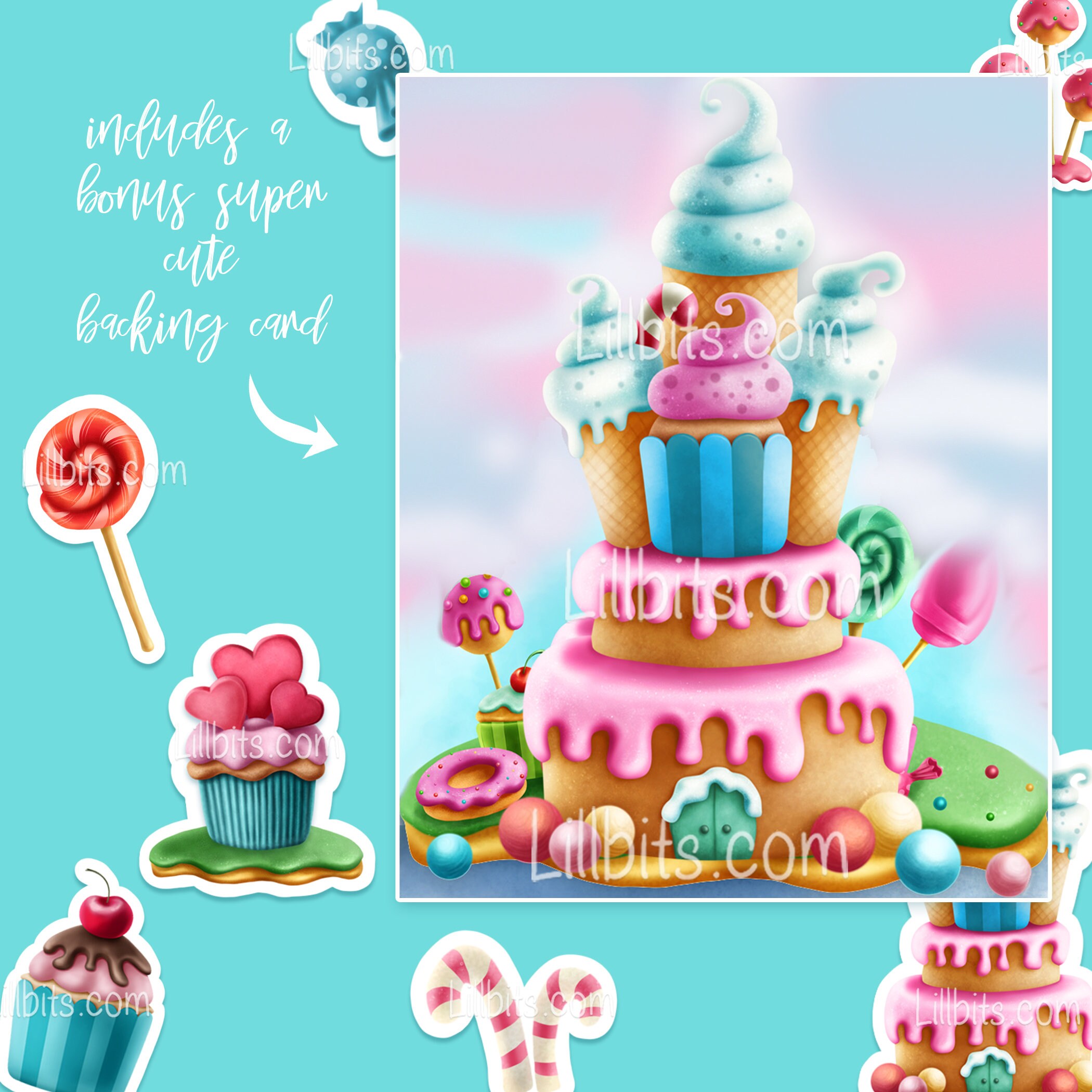 Candy Land Sticker Pack Cute Stickers Lillbits Sweets - Etsy