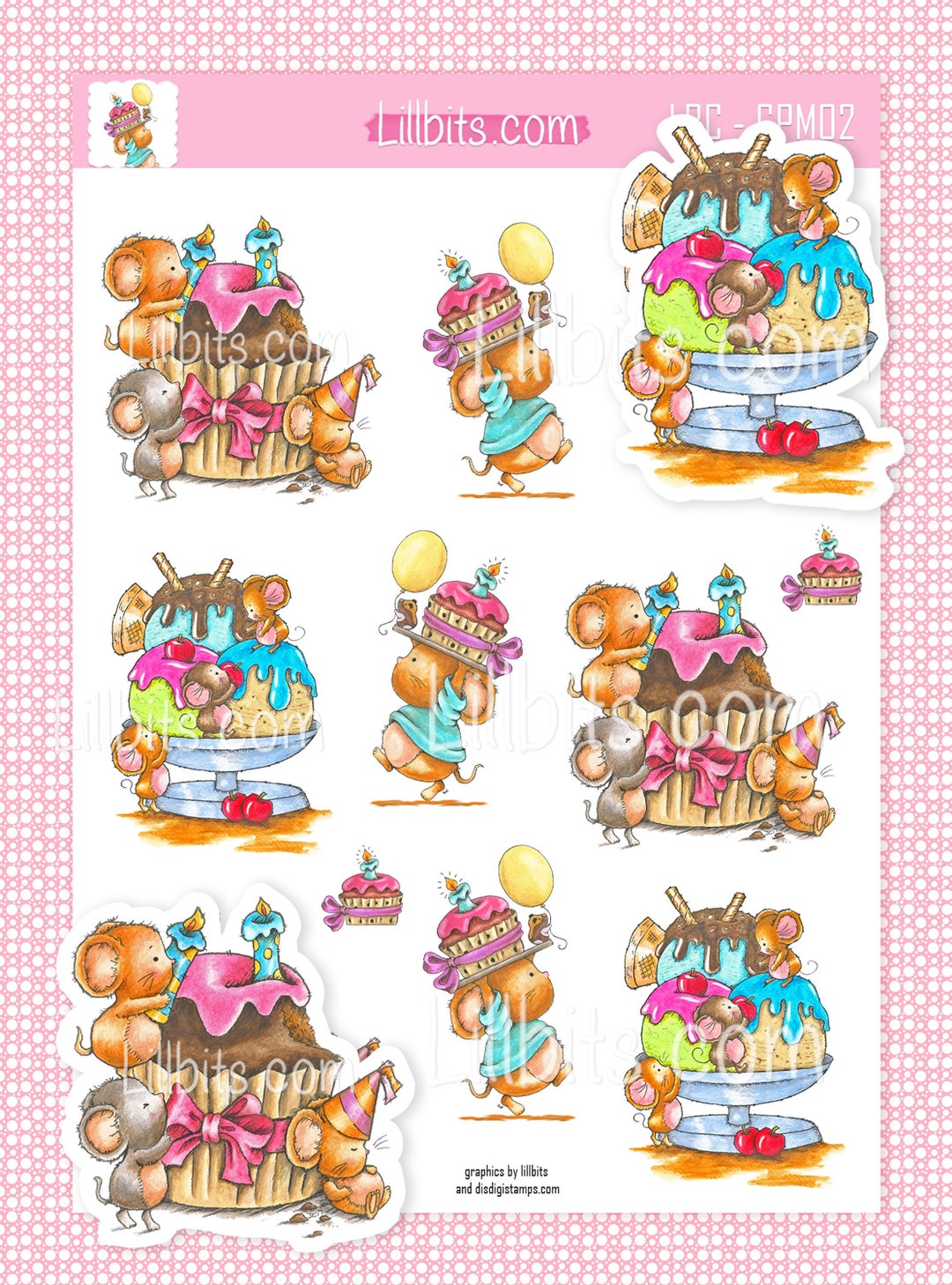 Cute Sticker Sheets - Cupcake Moments 2 - Planner Stickers - Cupcake ...