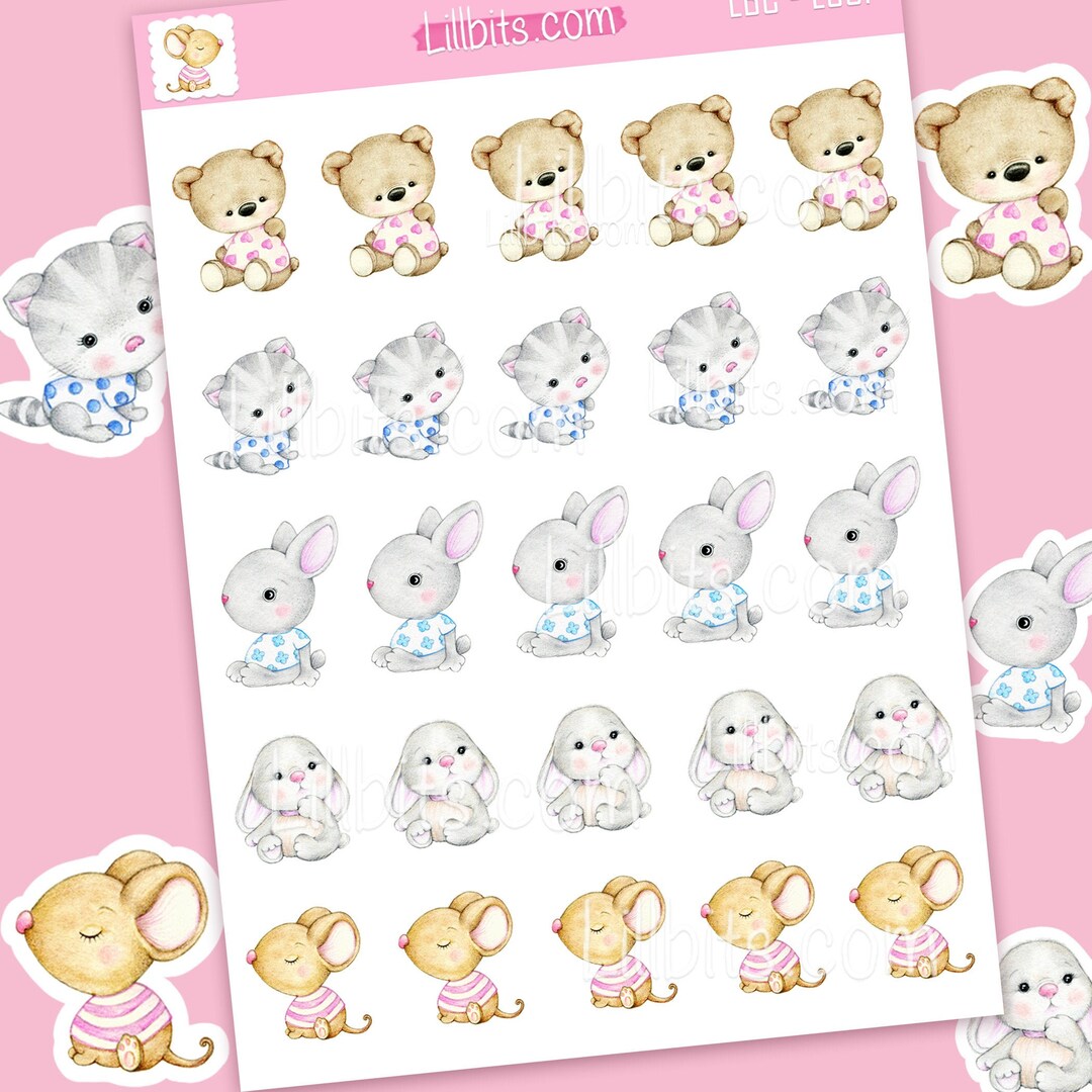 Cute Sticker Sheets - Lill Cuties - Lillbits Creations - Planner ...