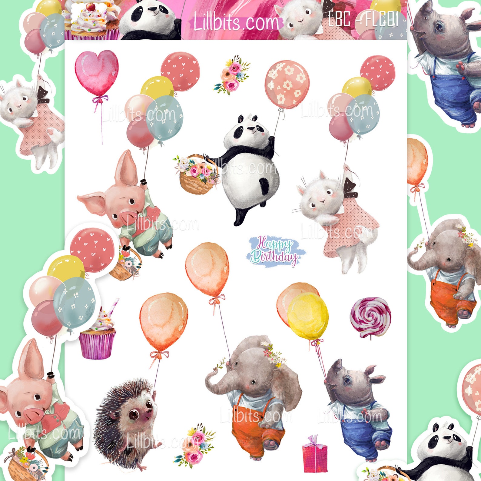 Cute Sticker Sheets Floating Cuties Lillbits Creations - Etsy UK
