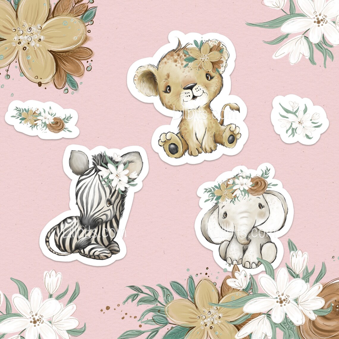 Lill Baby Animals Sticker Sheet - Lillbits Creations - Cute Baby ...
