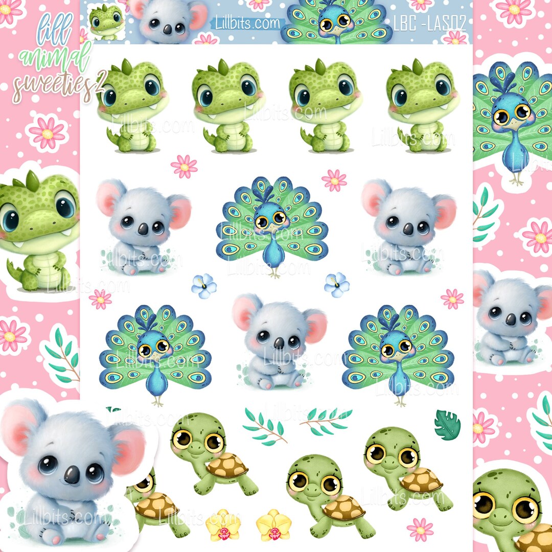 Lill Animal Sweeties 2 - Cute Sticker Sheets - Lillbits - Planner ...