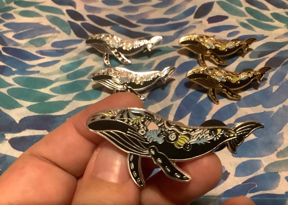 Harmony Whale Enamel Pin Lillbits Whale Pin - Etsy