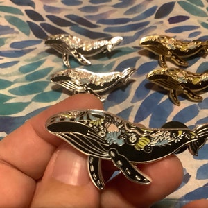 Harmony Whale Enamel Pin- Lillbits - Whale Pin - Etsy
