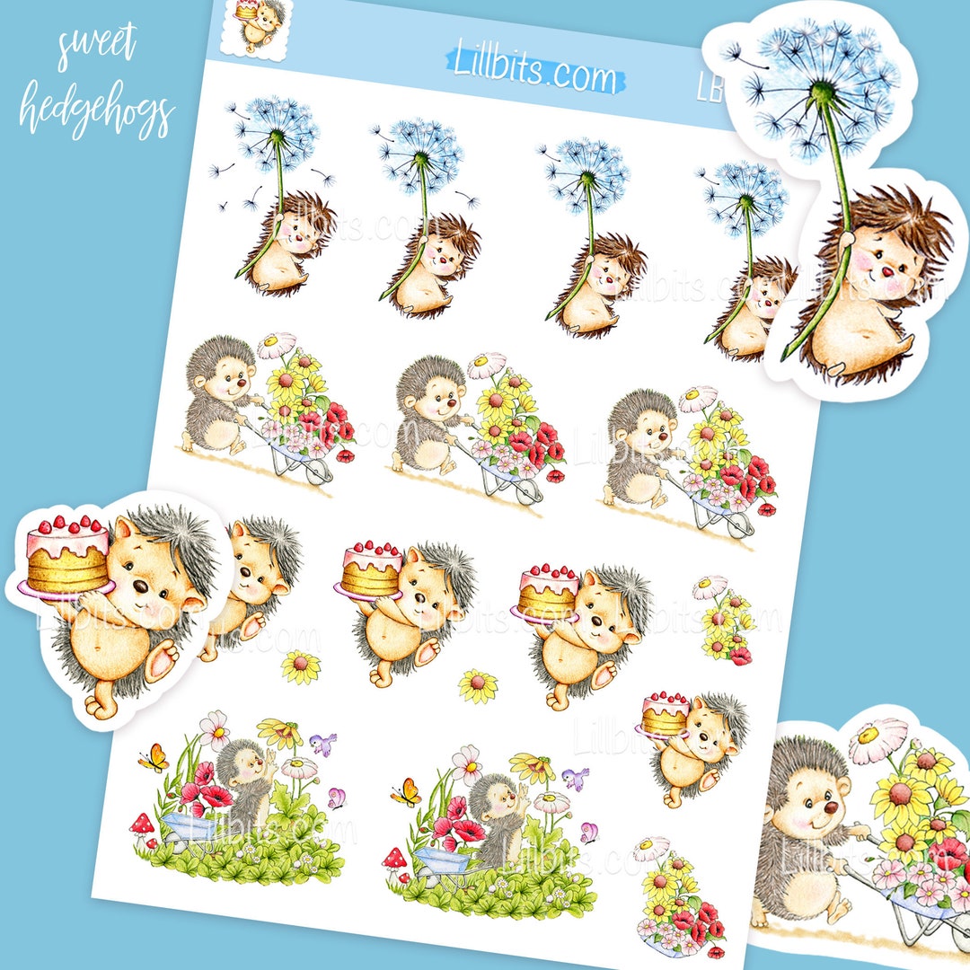 Cute Sticker Sheets - Sweet Hedgehogs - Lillbits Creations - Planner ...