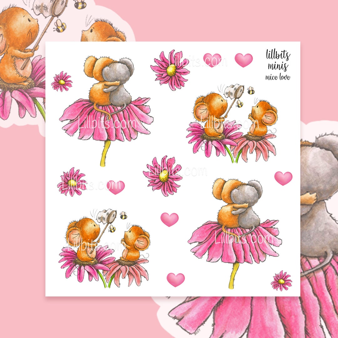 Cute Sticker Sheet Minis Mice Love Lillbits Creations - Etsy