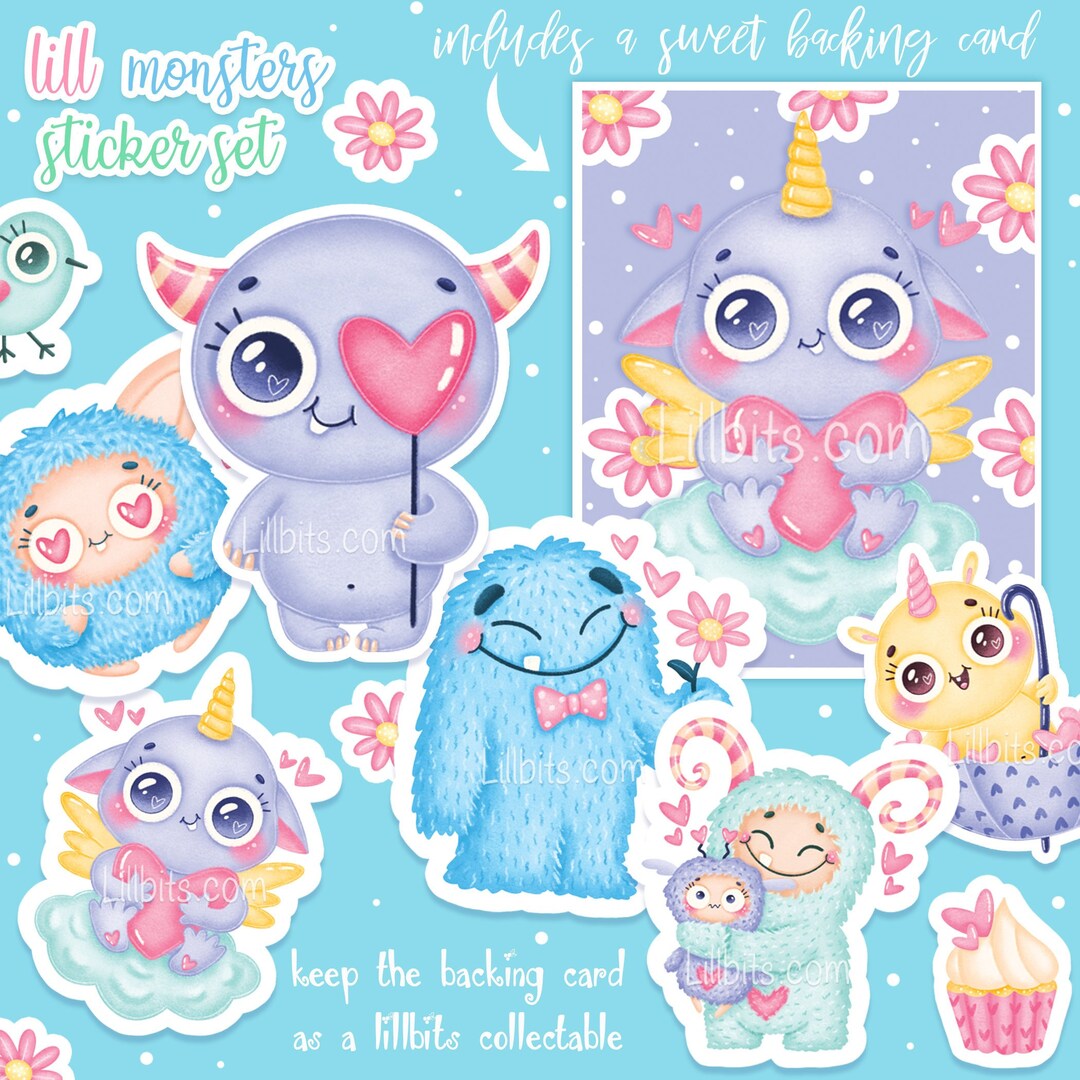Sticker Pack - Lill Monster Cuties - Lillbits Creations - Planner ...
