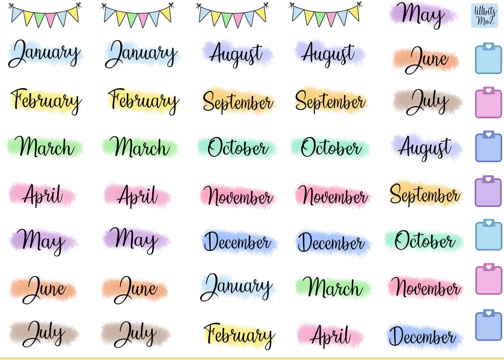 Planner Months of the Year - Candy Months Stickers - Lillbits Creations ...