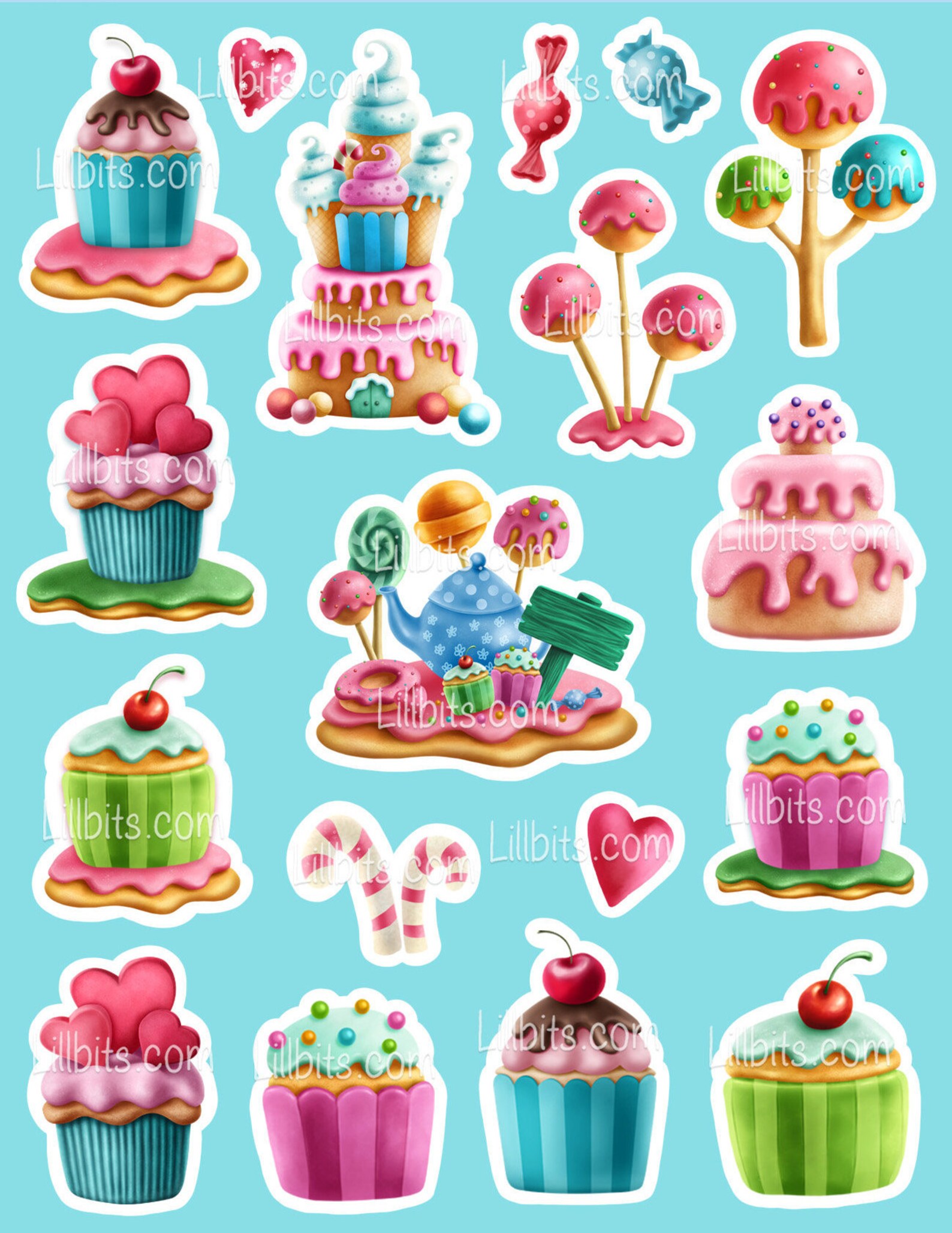 Candy Land Cute Stickers Lillbits Sweet Candy Land - Etsy