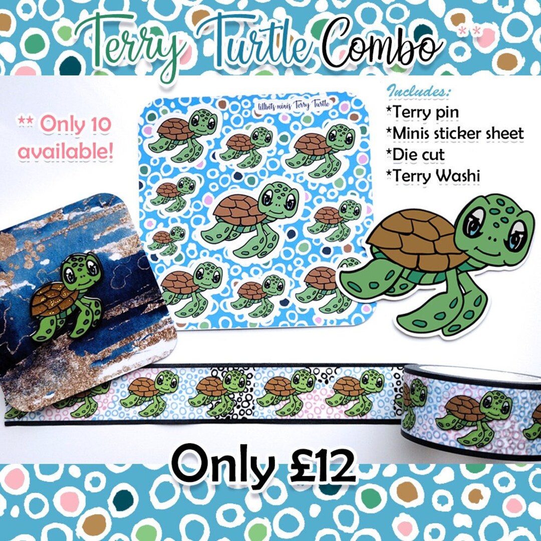 Terry Turtle Bundle - Enamel Pins and Stationery Set - Etsy