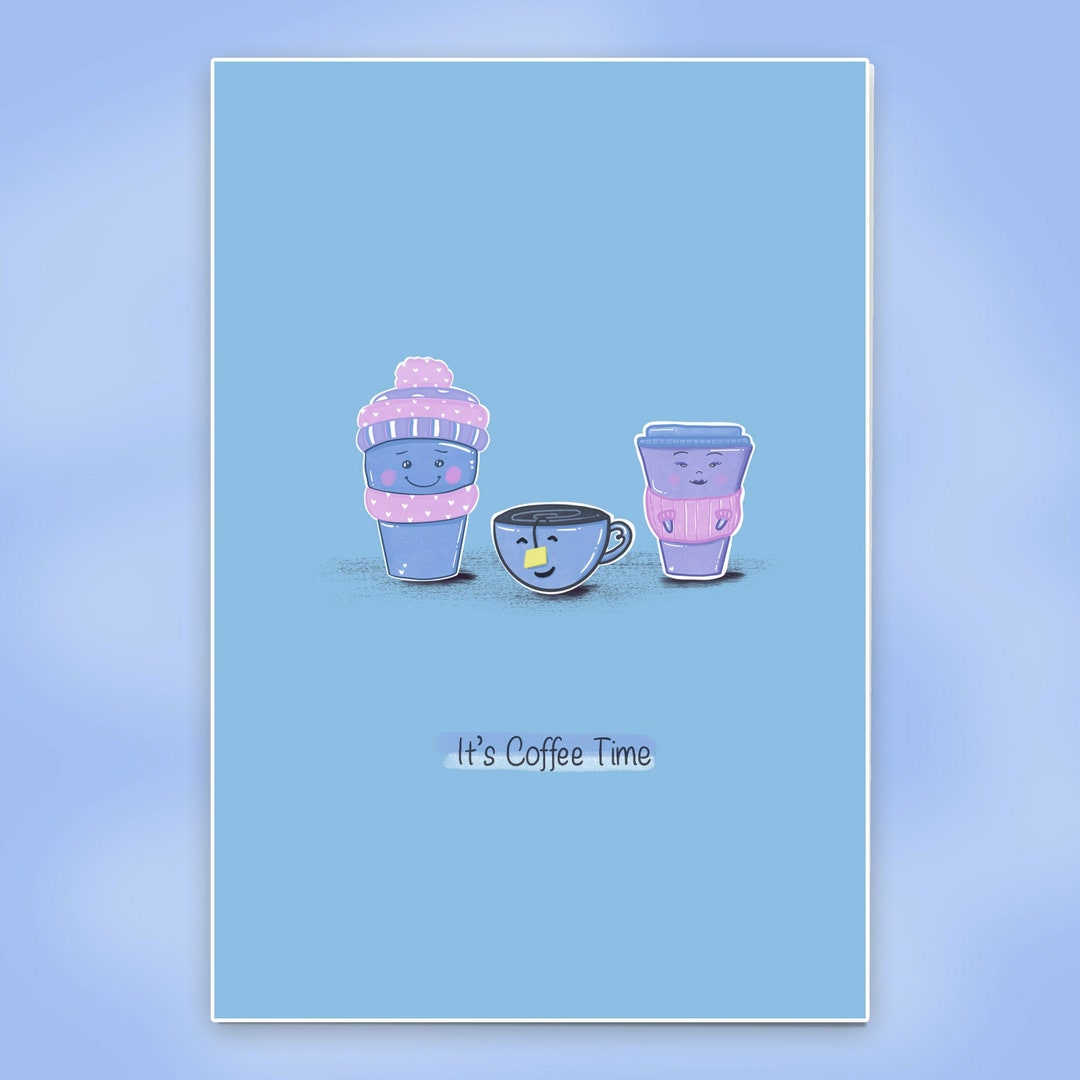 Cute Birthday Card - Coffee Pal Characters - Little Greetings Card ...