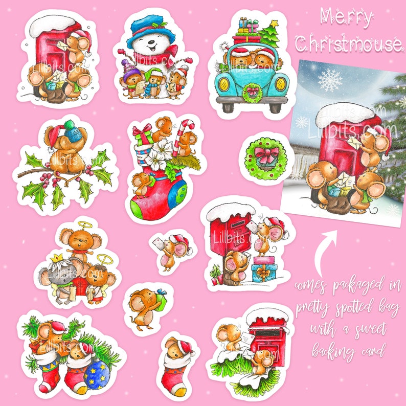 Merry Christmouse Sticker Collection - Lillbits - Sticker Sets - Gloss ...
